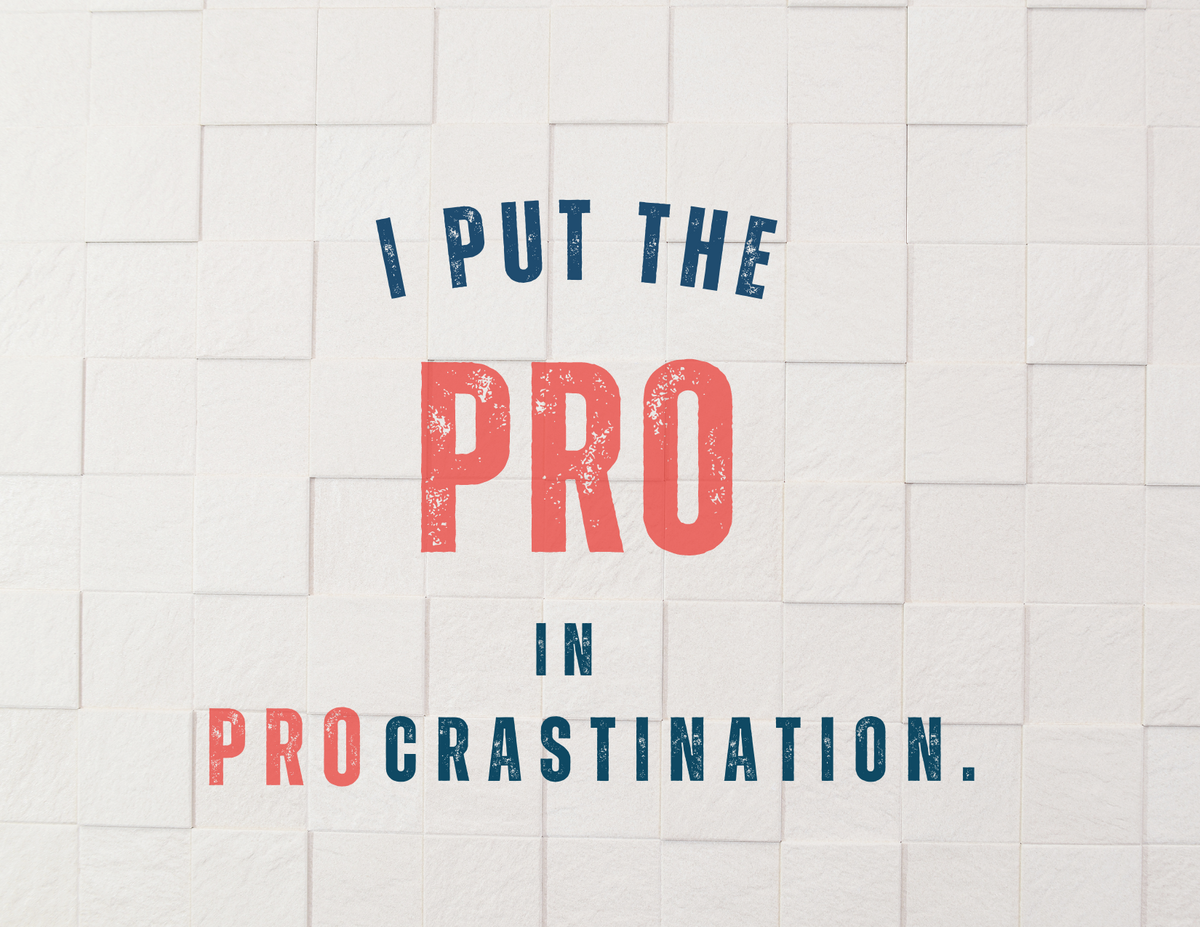 I PUT THE PRO IN PROCRASTINATION – mamabsmessages